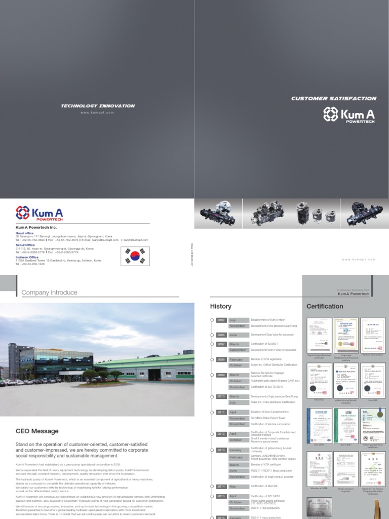 Kum A Hydraulic Pump Overview | PDF | Brake | Pump