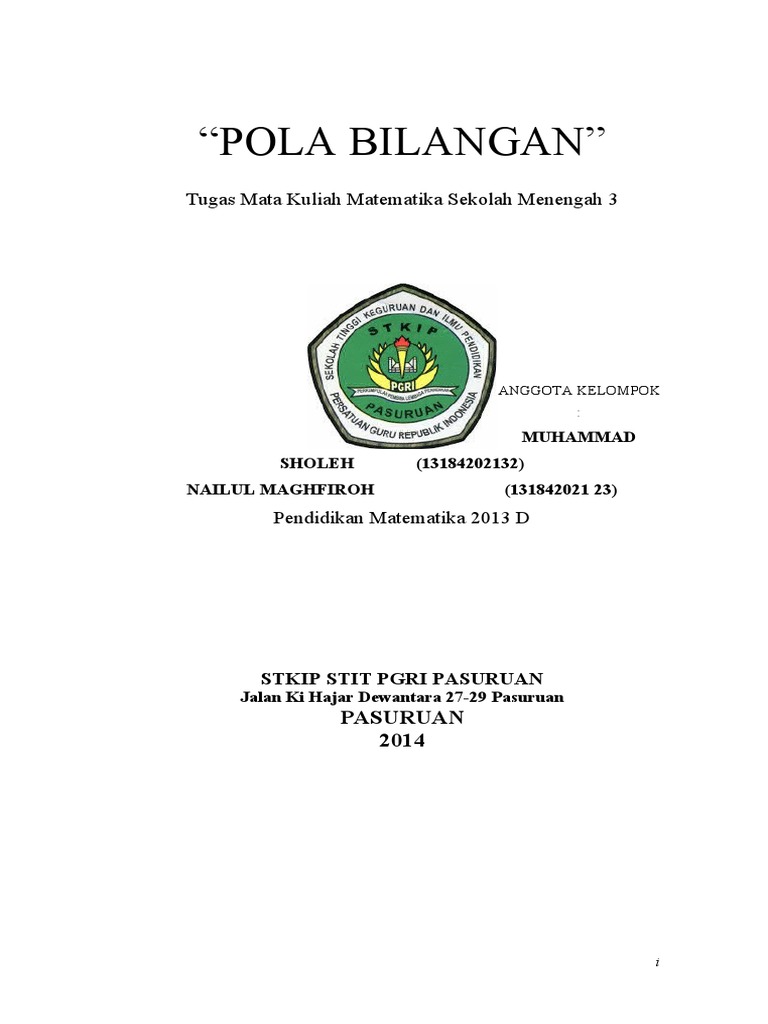 Makalah Bab 6 Pola Bilangan | PDF
