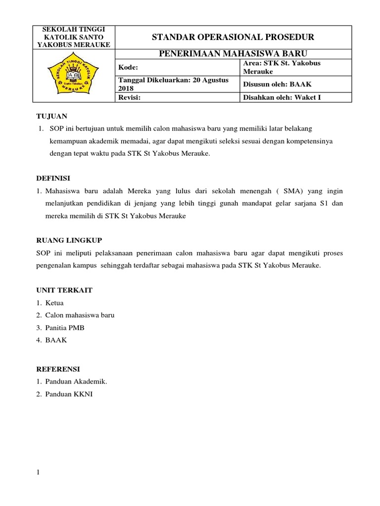 SOP Pelayanan BAAK | PDF