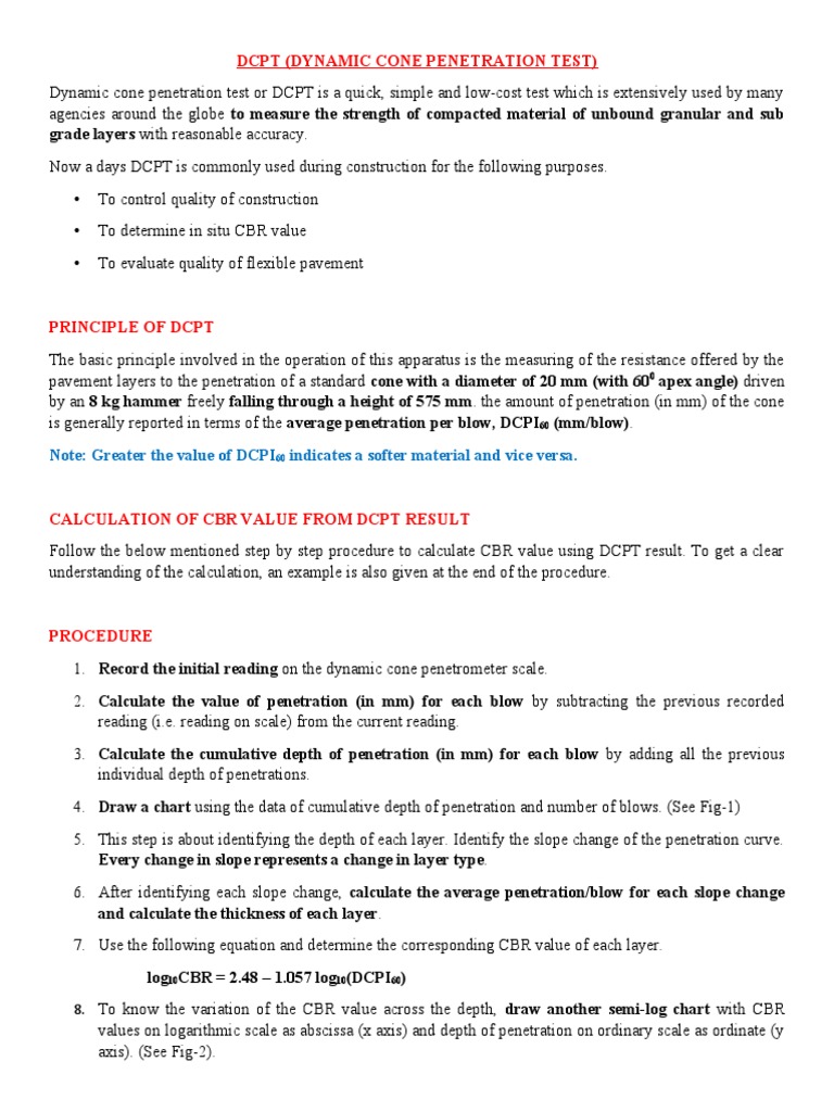 Analysis of DCPT Result