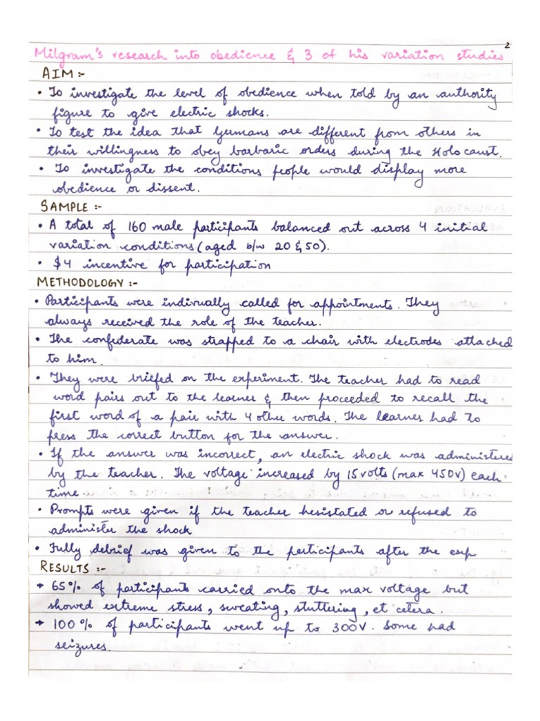 Psychology A Level Milgram Study | PDF