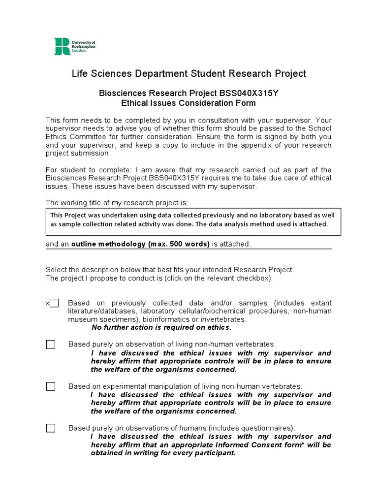 Ethics Form For The Dissertation - WORD Version-1 Signed For Abi ...
