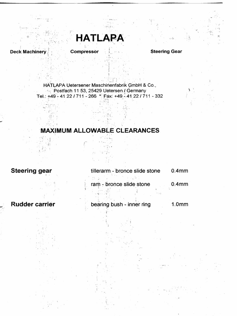 Steering Gear - Manual, Drawings, Parts Lists - 1 | PDF