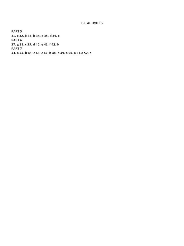 Fce Activities | PDF | Teaching Methods & Materials