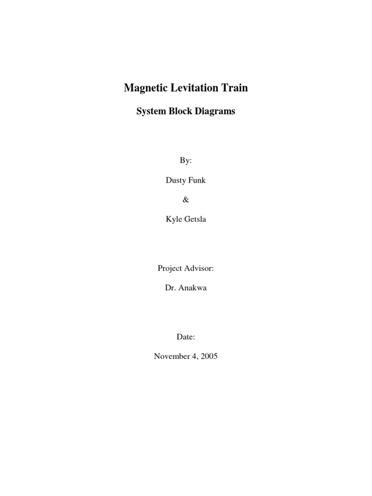 Magnetic Levitation Train: System Block Diagrams | PDF | Force | Magnetism