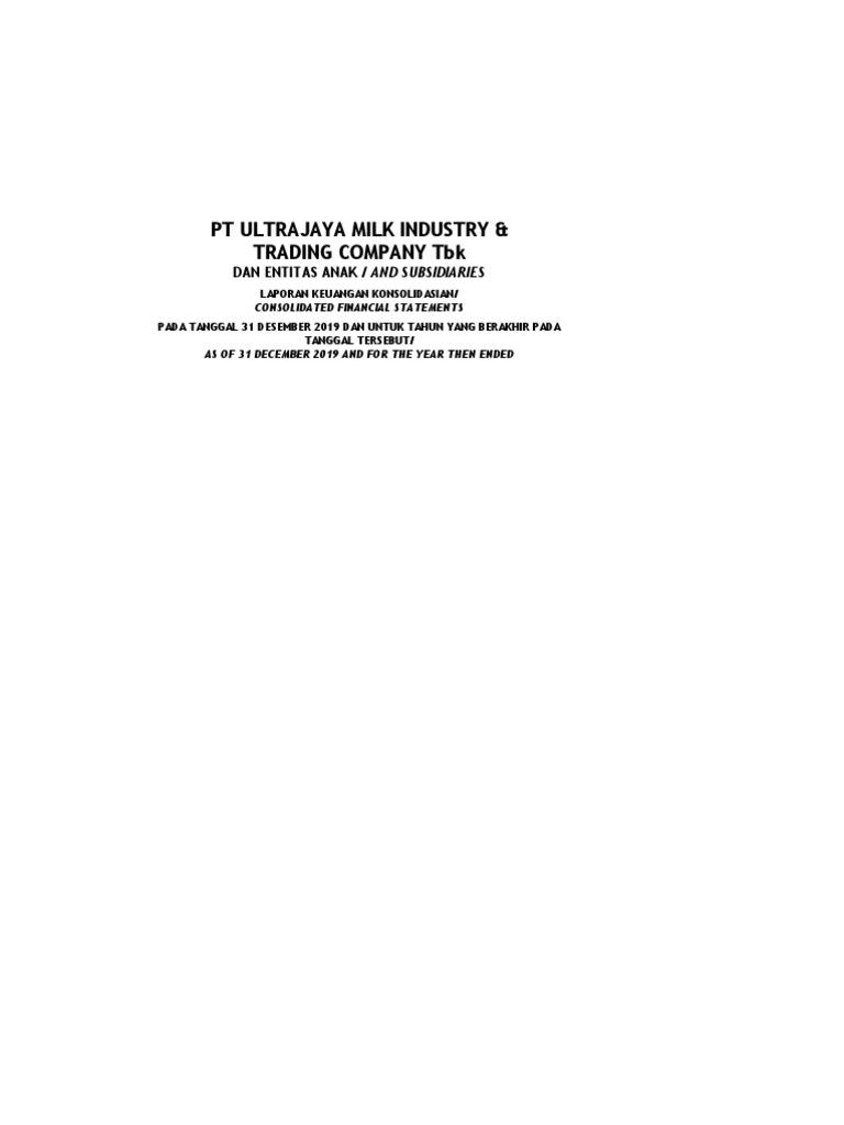 2019 Ultj Group Consolidated Audited | PDF | Indonesian Rupiah | Dividend