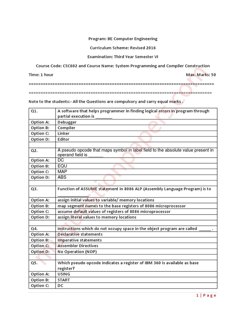 SPCC | PDF | Parsing | Assembly Language