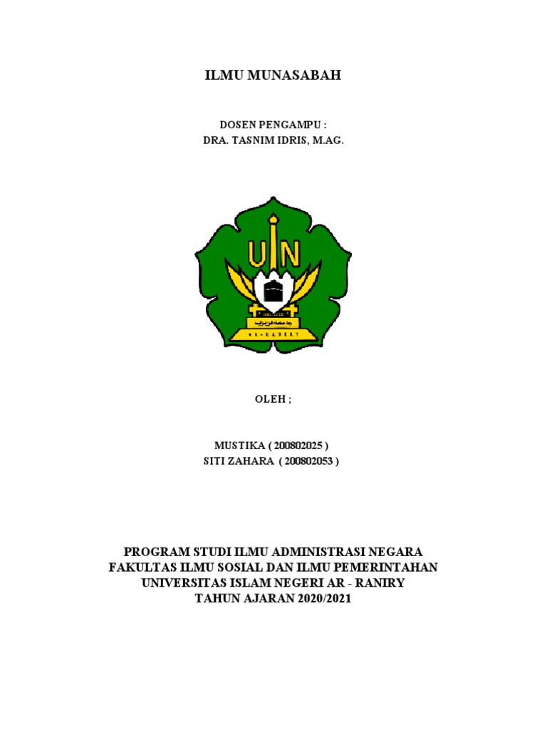Ilmu Munasabah dalam Al-Qur'an | PDF