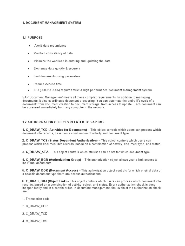 Sap Document Management System Pdf Object Computer Science Information Retrieval