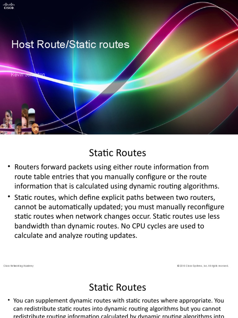 Host Route/Static Routes: Kevin Johnston | PDF | Ip Address | Routing