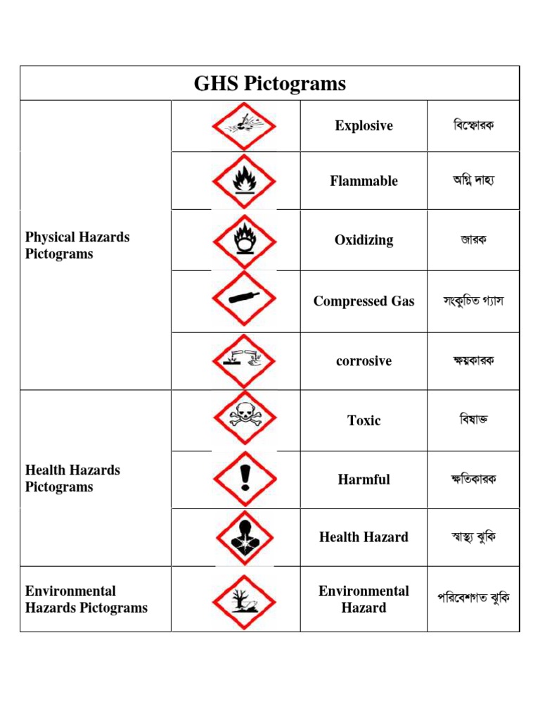 GHS Hazard Pictograms Guide | PDF