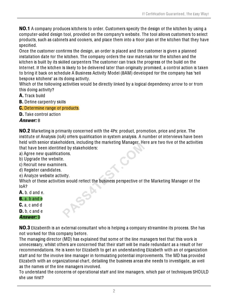 BCS Business Analysis Exam Insights | PDF | Performance Indicator ...