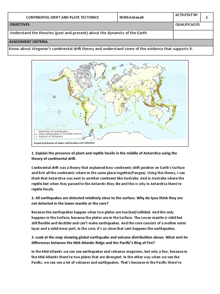 Continental Drift and Plate Tectonics | PDF | Plate Tectonics | Global ...