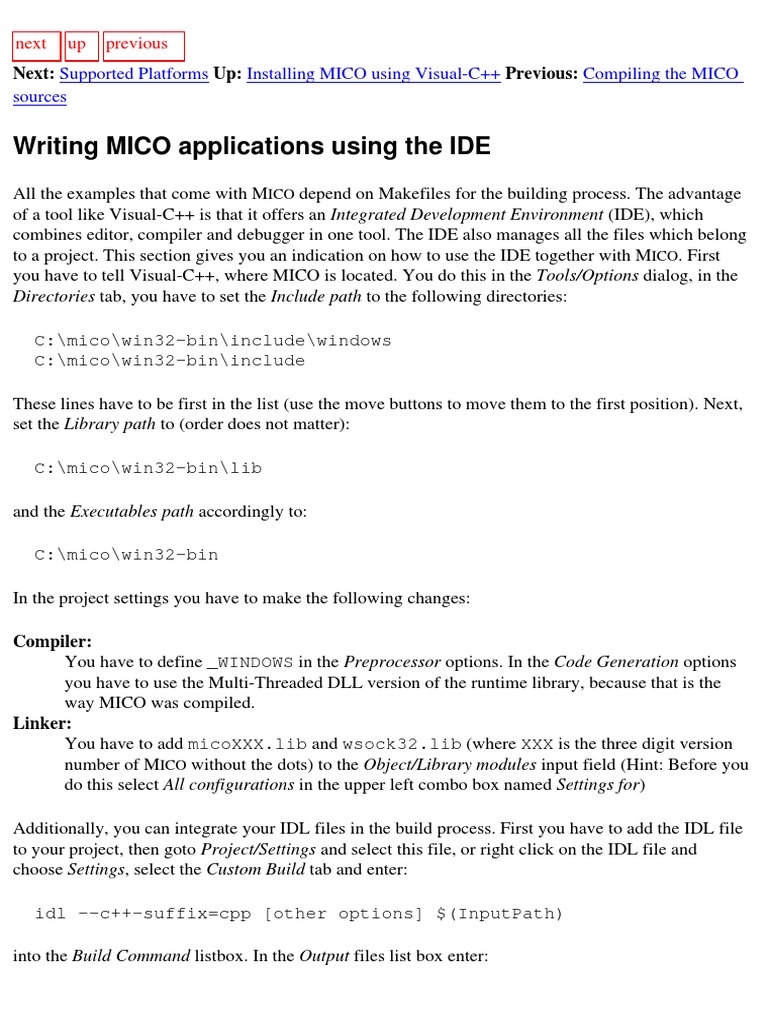 Writing MICO Applications Using The IDE | PDF | Library (Computing ...