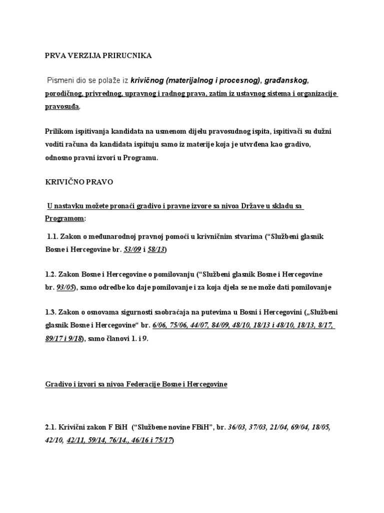 Pravosudni Ispit Literatura | PDF