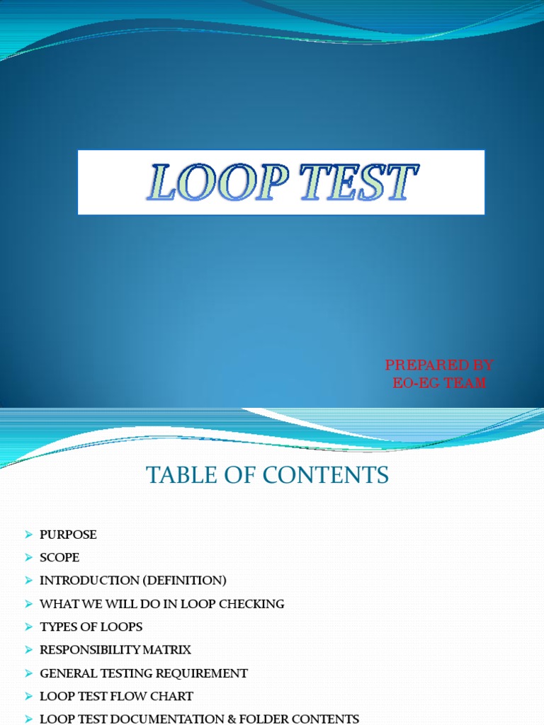 Loop Check Presentation | PDF | Instrumentation | Vacuum Tube