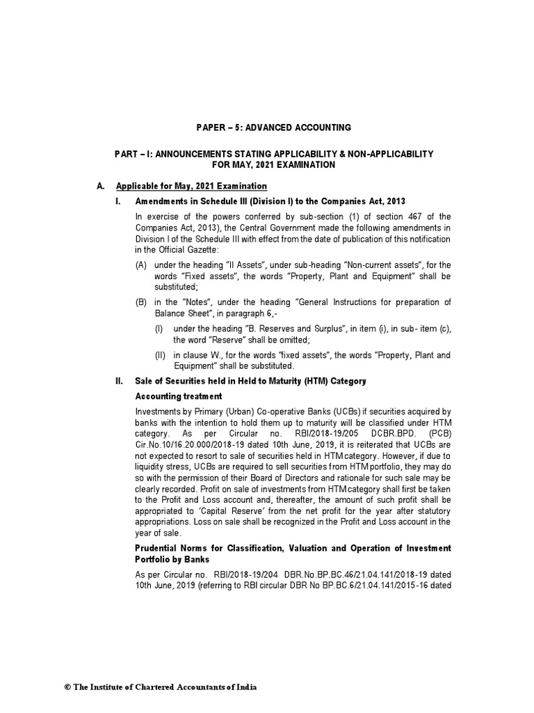 © The Institute of Chartered Accountants of India | PDF | Equity ...