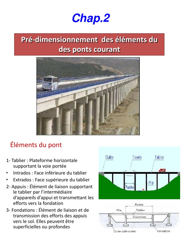 Pré-Dimensionnement Des Éléments Du Des Ponts Courant | PDF | Pont ...