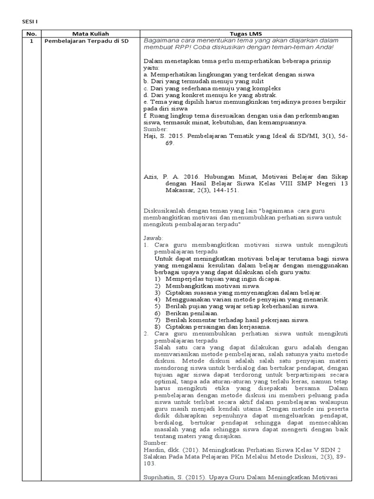 List Tugas LMS | PDF