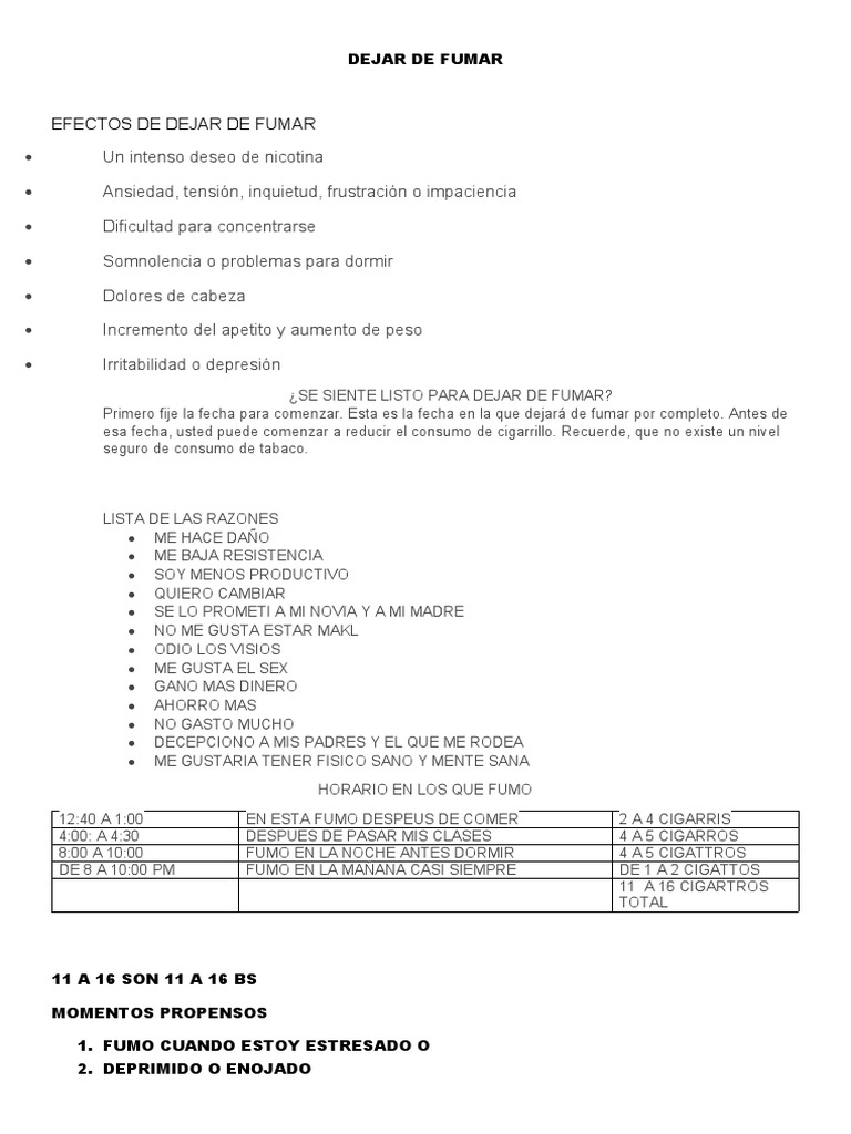 Cigarro Doc 1 | PDF | Nicotina | Bienestar