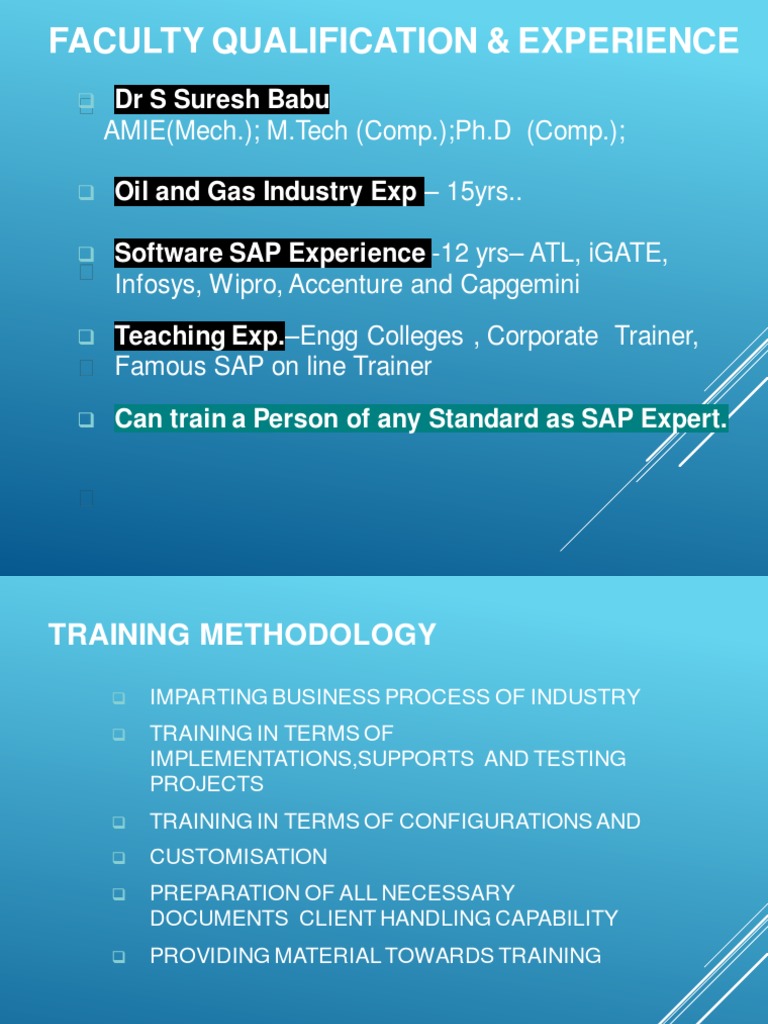 Faculty Qualification & Experience: DR S Suresh Babu | PDF | Inventory ...