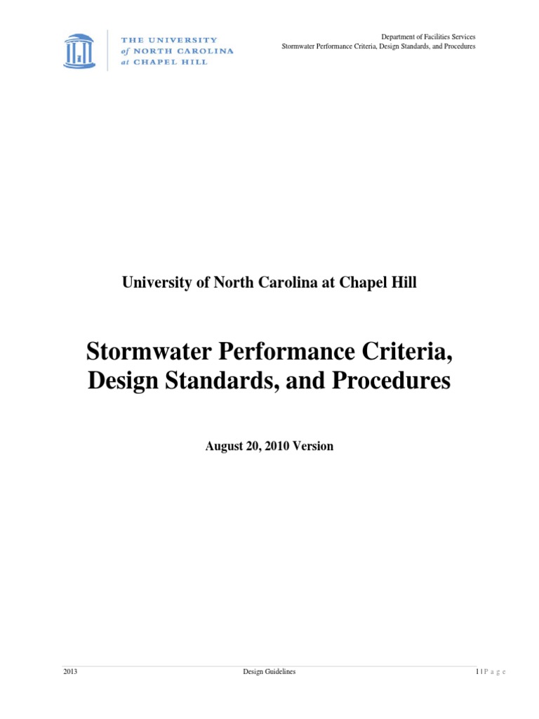 Stormwater Performance Criteria, Design Standards, and Procedures ...