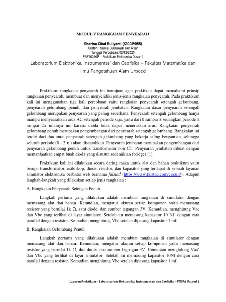 Acara 5 Eldas 1 - K1C019055 | PDF