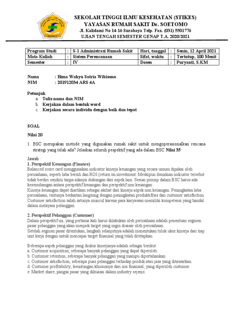 Uts Renstra 2021 Bima Wahyu 034 Pdf
