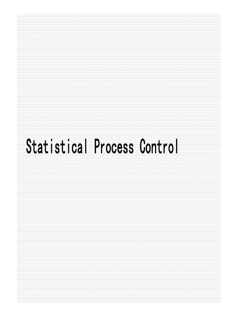An Introduction to Statistical Process Control Through Examples of Control Charts for Variable ...