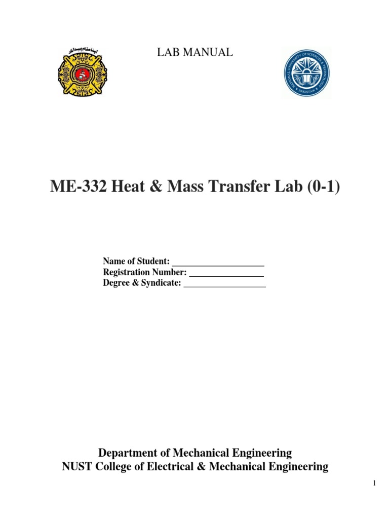 ME-332 HMT Lab Manual Updated | PDF | Heat Transfer | Capacitor