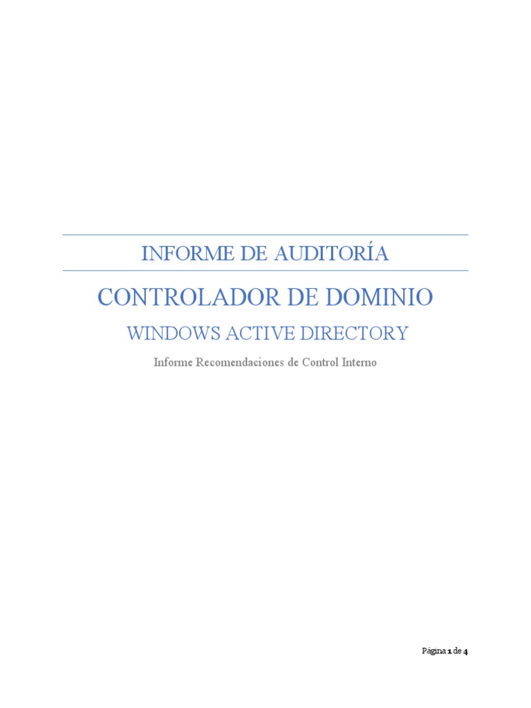 Informe de Auditoría - Active Directory | PDF | Auditoría | Edad de información