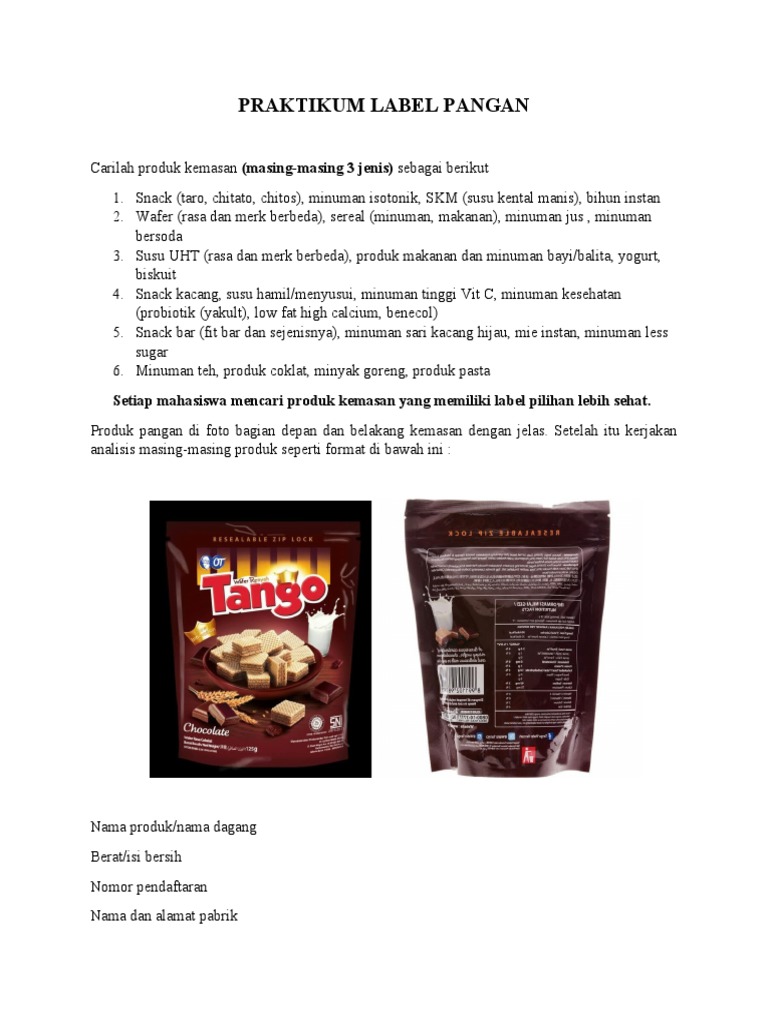 Praktikum Label Pangan | PDF