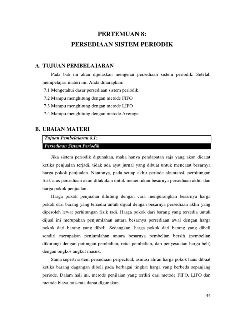 Metode Persediaan Sistem Periodik | PDF | Metode & Bahan Ajar
