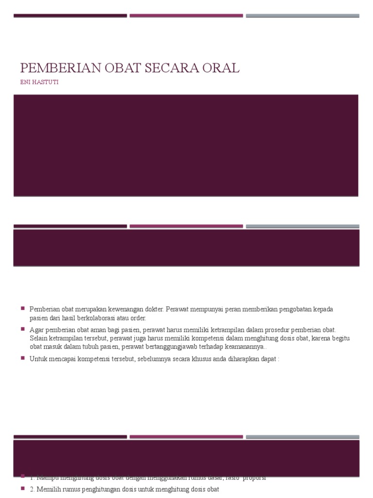 6.pemberian Obat Secara Oral | PDF | Kesehatan Holistik