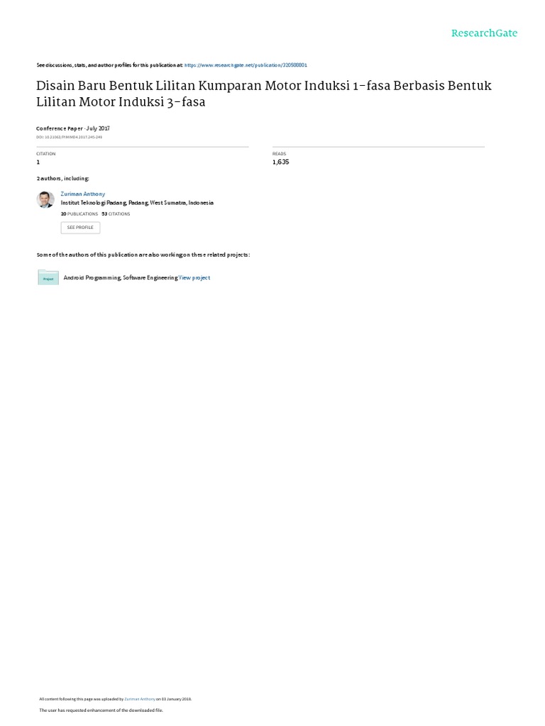 Disain Baru Bentuk Lilitan Kumparan Motor Induksi 1-Fasa Berbasis ...