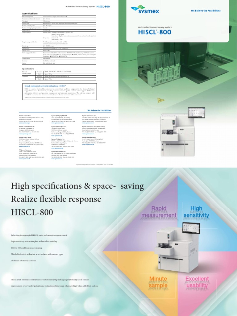 Brosur Imunology Analyzer HISCL 800 | PDF | Radio Frequency ...
