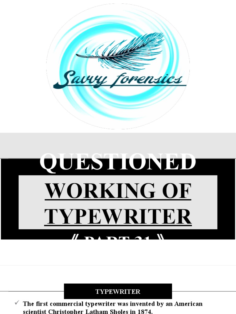 Working of Typewriter | PDF