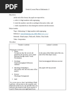 Grade 3 Detailed Lesson Plan Mathematics | PDF | Yarn | Lesson Plan