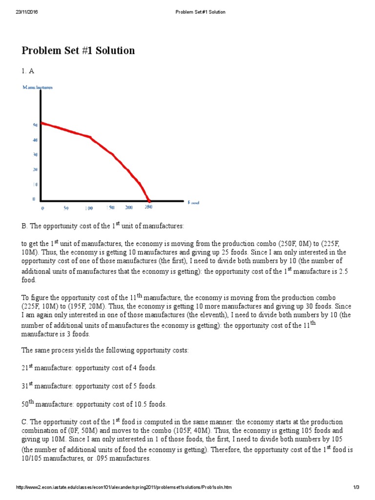Econ Problem Set #1 Solution | PDF | Economics | Economies