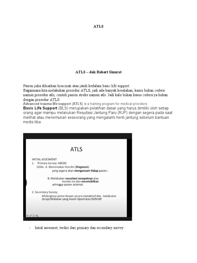 ATLS - Dokter Rosi | PDF