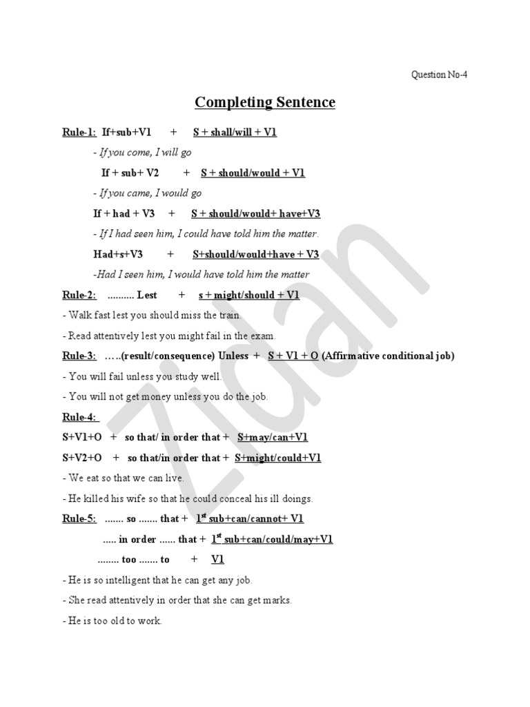 4 Done Completing Sentence | PDF