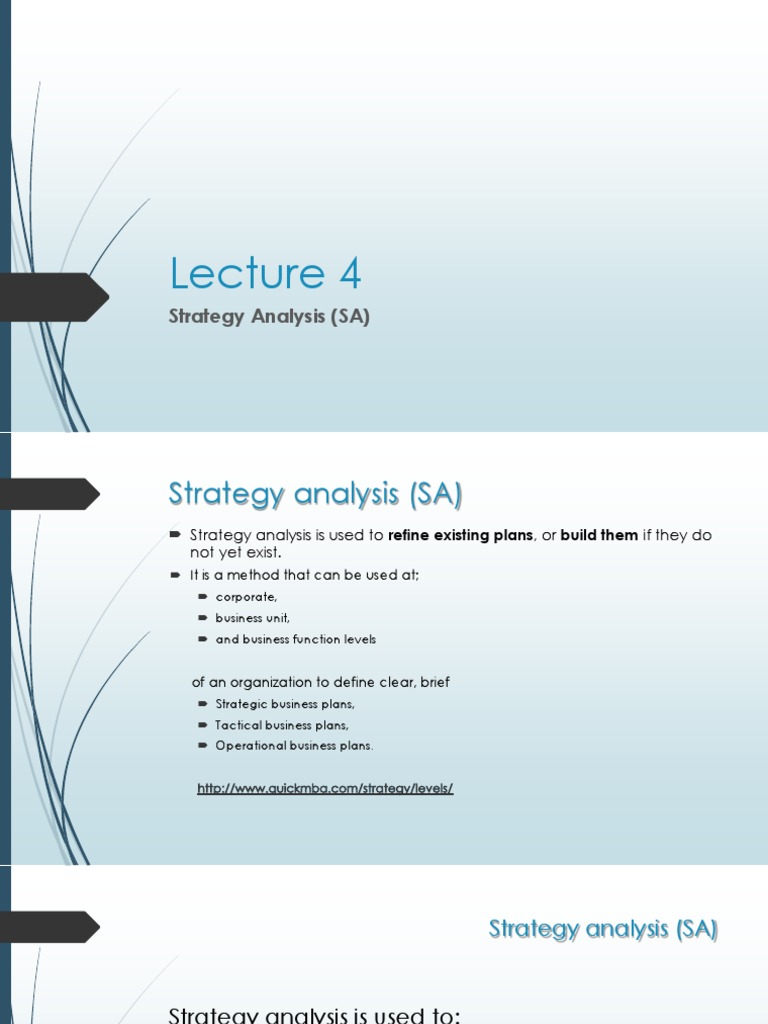 Strategy Analysis (SA) Techniques for Refining Business Plans | PDF ...