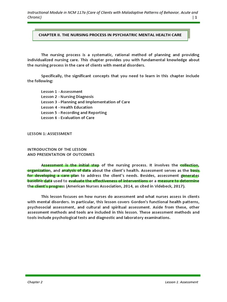 Chapter 2 Lesson 1 Final 2 | PDF | Psychosocial | Mental Disorder