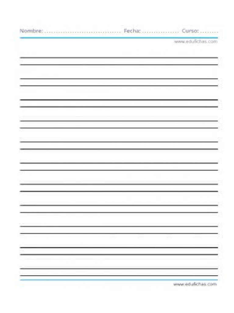 Plantilla Escritura Pauta Simple | PDF