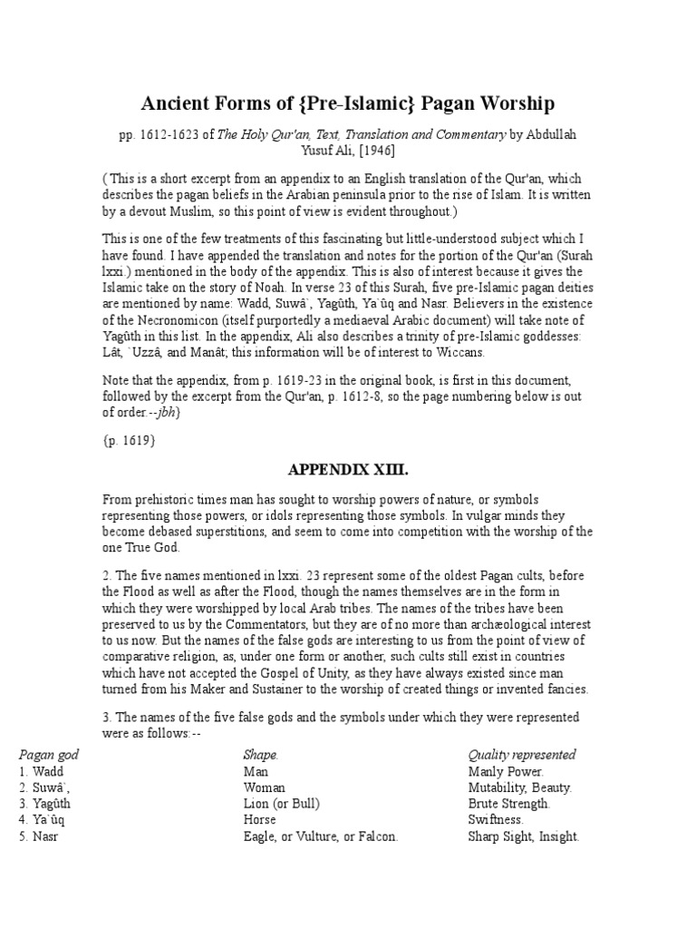 Pre Islamic Paganism | PDF | Solar Deity | Lucifer