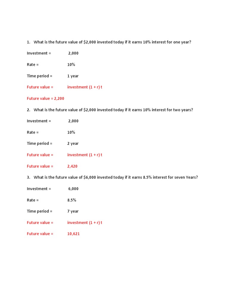 Practice Questions Time Value of Money | PDF | Present Value | Discounting