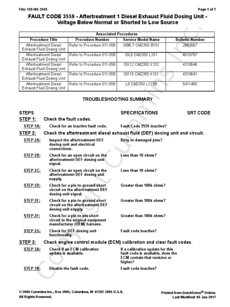 CM2350 ISB 3559 Steps | PDF | Electrical Connector | Electrical ...