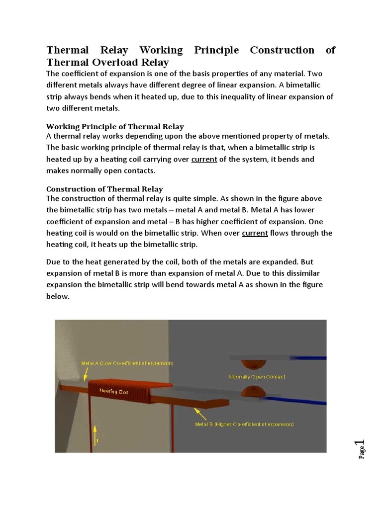 Thermal Relay Working Principle Construction of Thermal Overload Relay ...