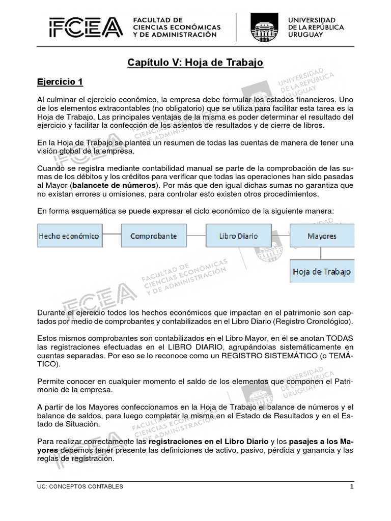 Soluciòn Ejercicios Capitulo V - Hoja de Trabajo | PDF | Contabilidad | Estado de resultados