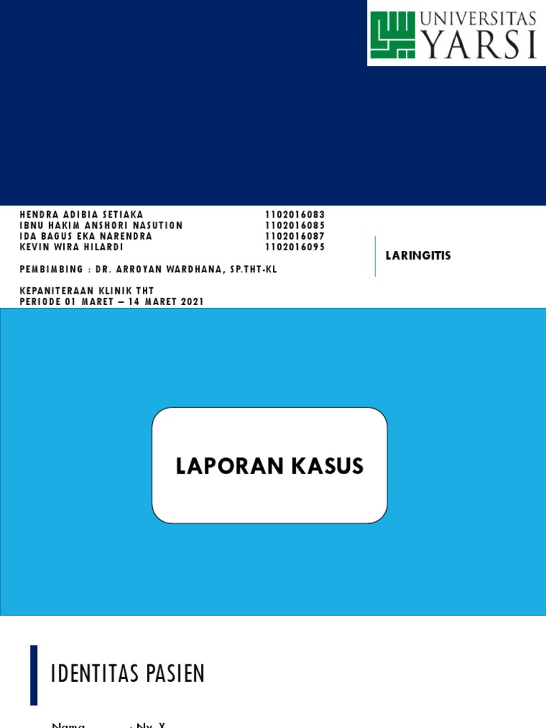 Laporan Kasus Laringitis Pdf